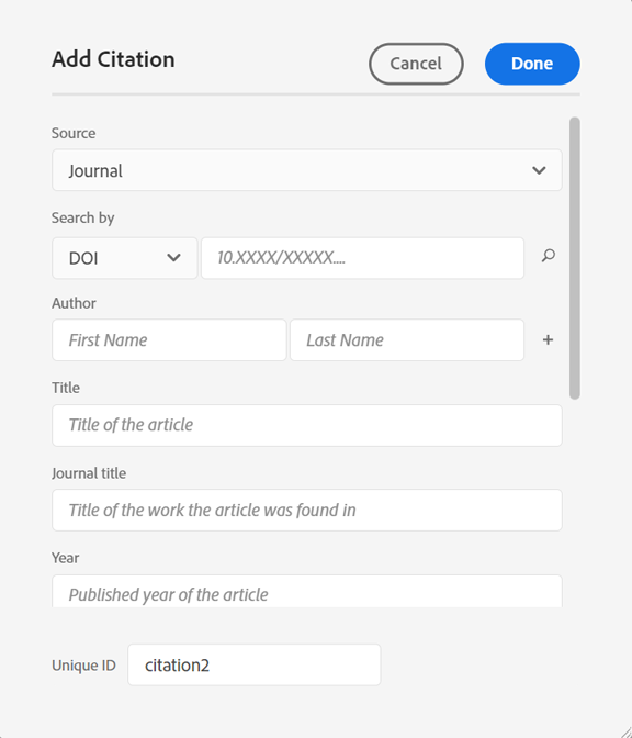 Citations in RoboHelp